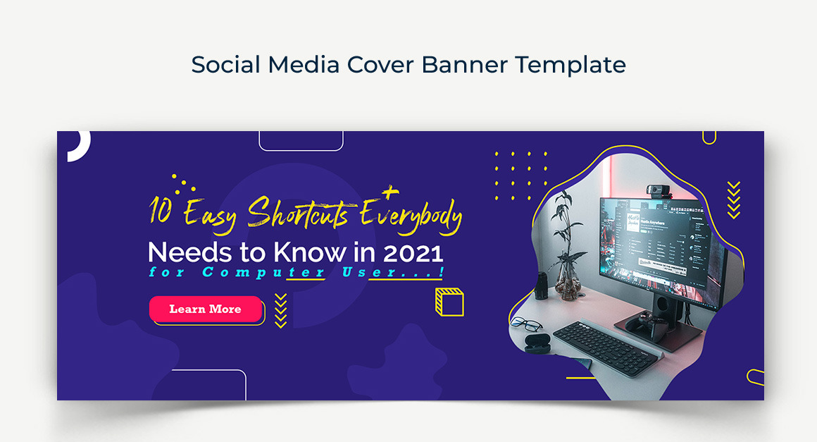 Computer Tricks and Hacking Facebook Cover Banner Design Template-05