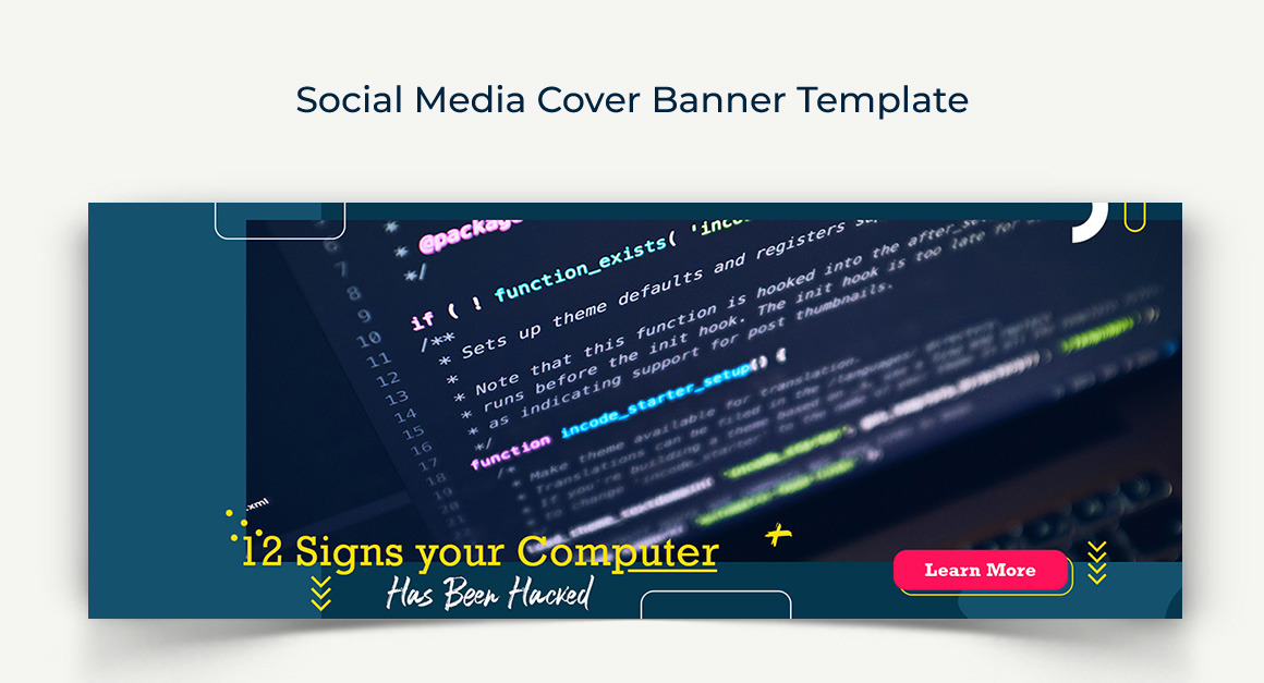 Computer Tricks and Hacking Facebook Cover Banner Design Template-10