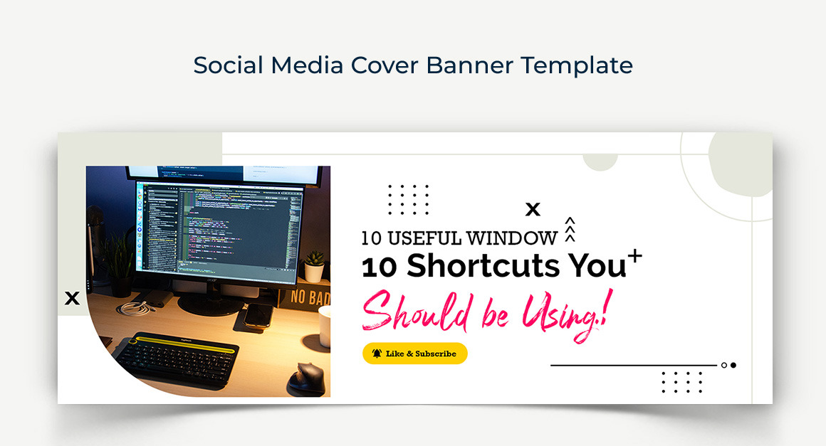 Computer Tricks and Hacking Facebook Cover Banner Design Template-14