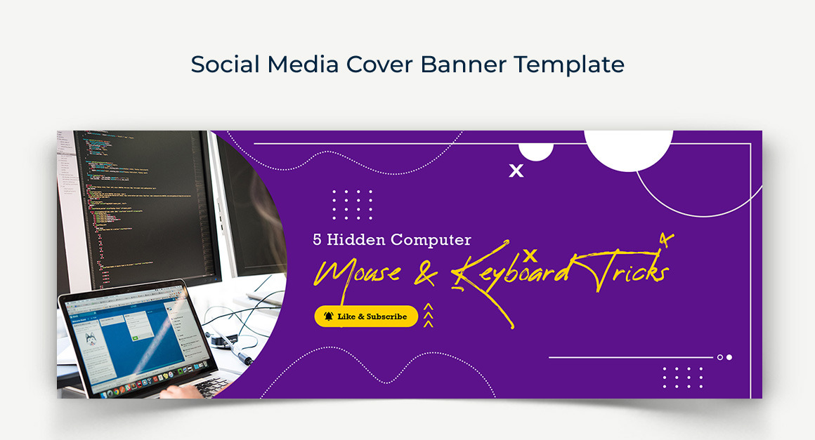 Computer Tricks and Hacking Facebook Cover Banner Design Template-15
