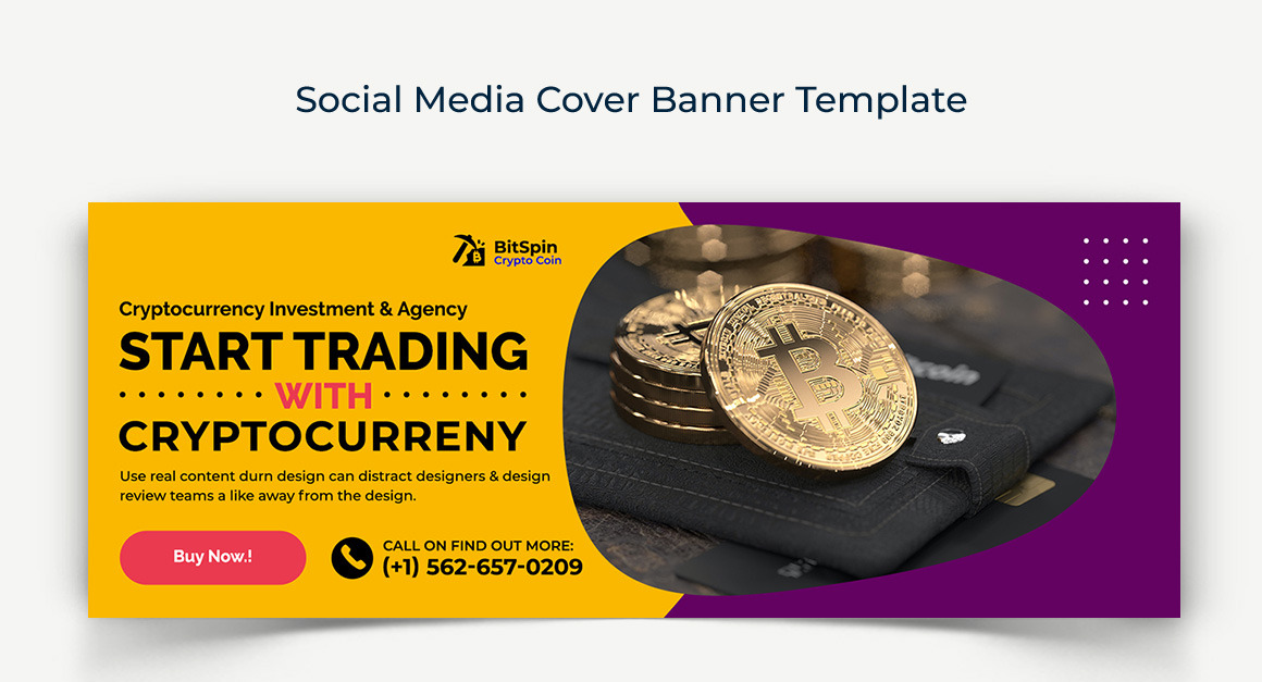 Crypto Currency Facebook Cover Banner Template-19