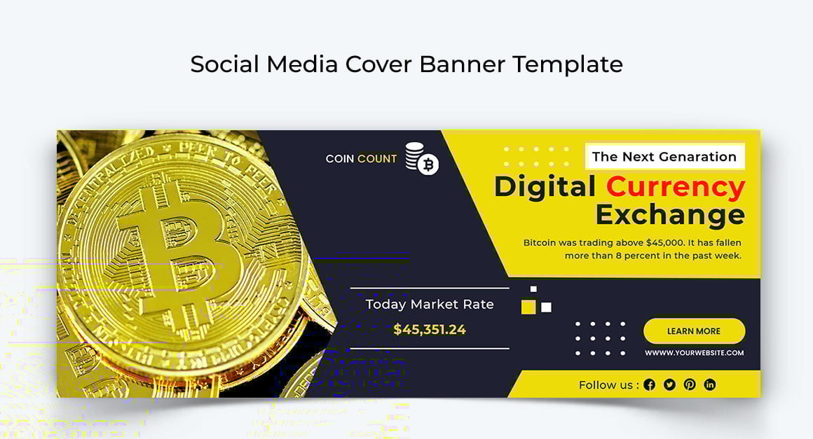 Crypto Currency Facebook Cover Banner Template-27