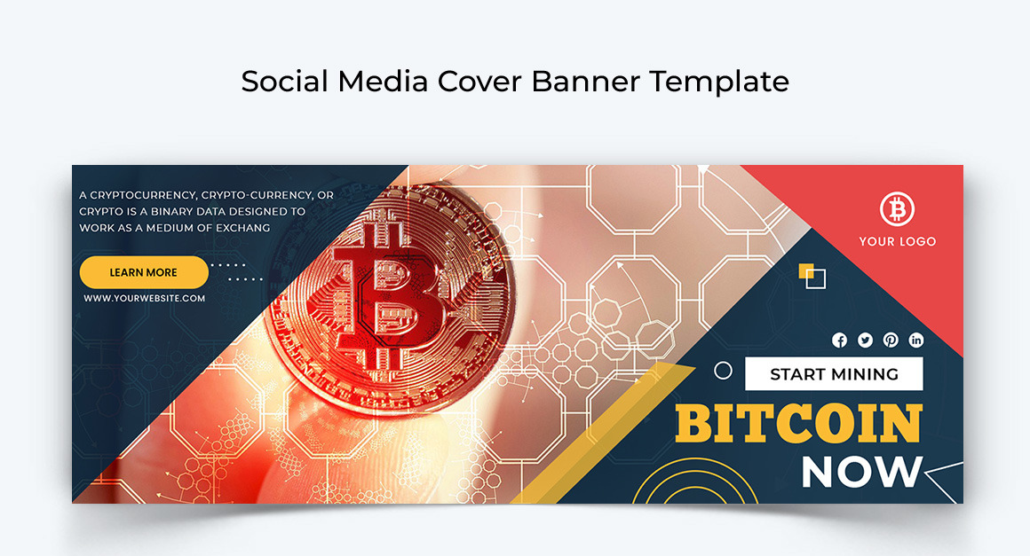 Crypto Currency Facebook Cover Banner Template-28