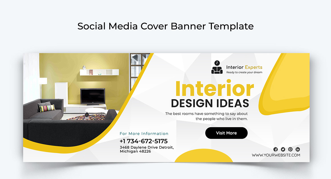 Interior Minimal Facebook Cover Banner Design Template-13
