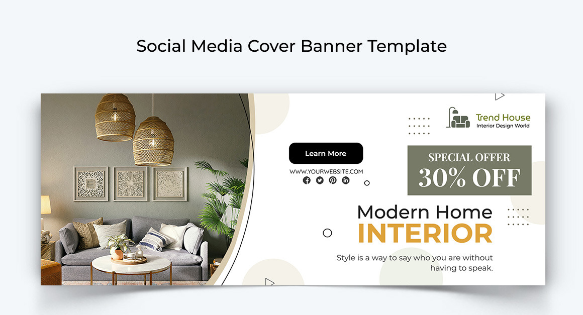 Interior Minimal Facebook Cover Banner Design Template-24