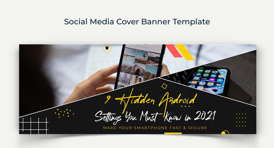 Mobile Tips Facebook Cover Banner Design Template-06