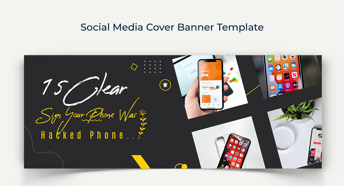 Mobile Tips Facebook Cover Banner Design Template-09