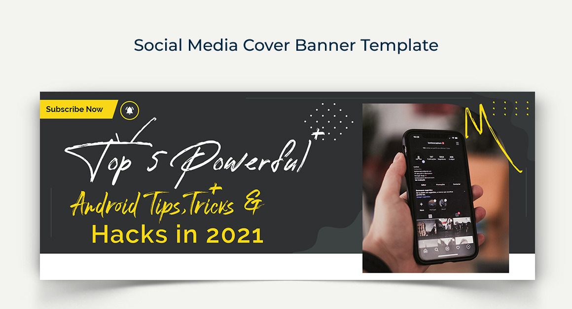 Mobile Tips Facebook Cover Banner Design Template-15