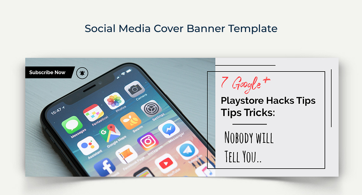 Mobile Tips Facebook Cover Banner Design Template-16