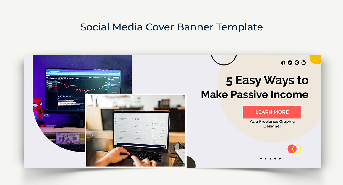 Online Money Earnings Facebook Cover Banner Design Template-06