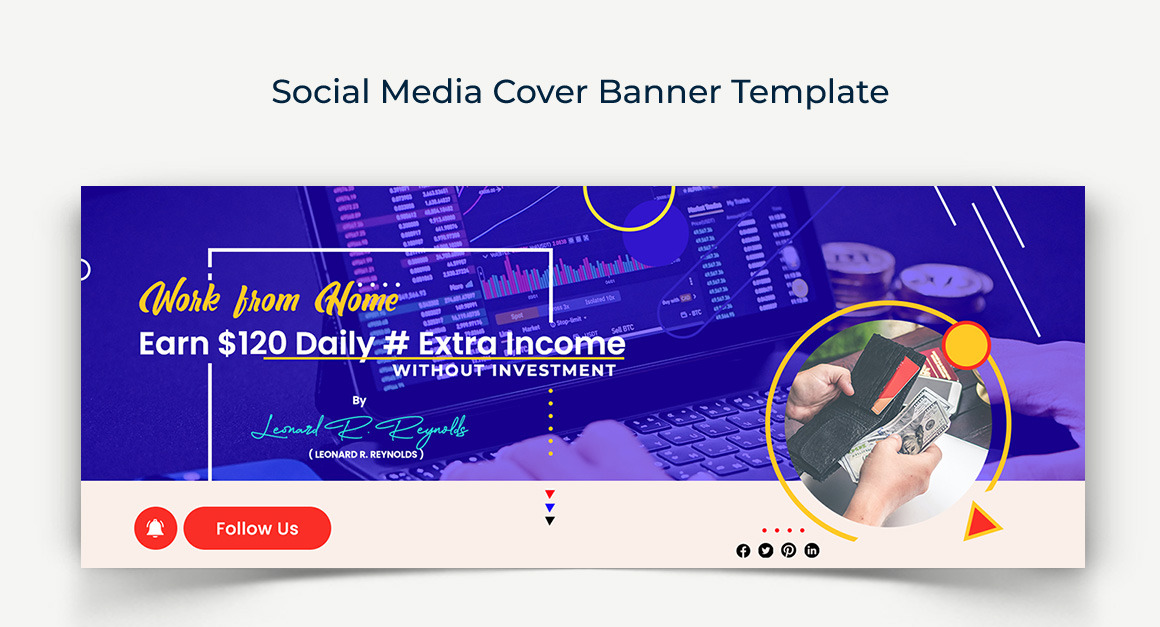Online Money Earnings Facebook Cover Banner Design Template-11
