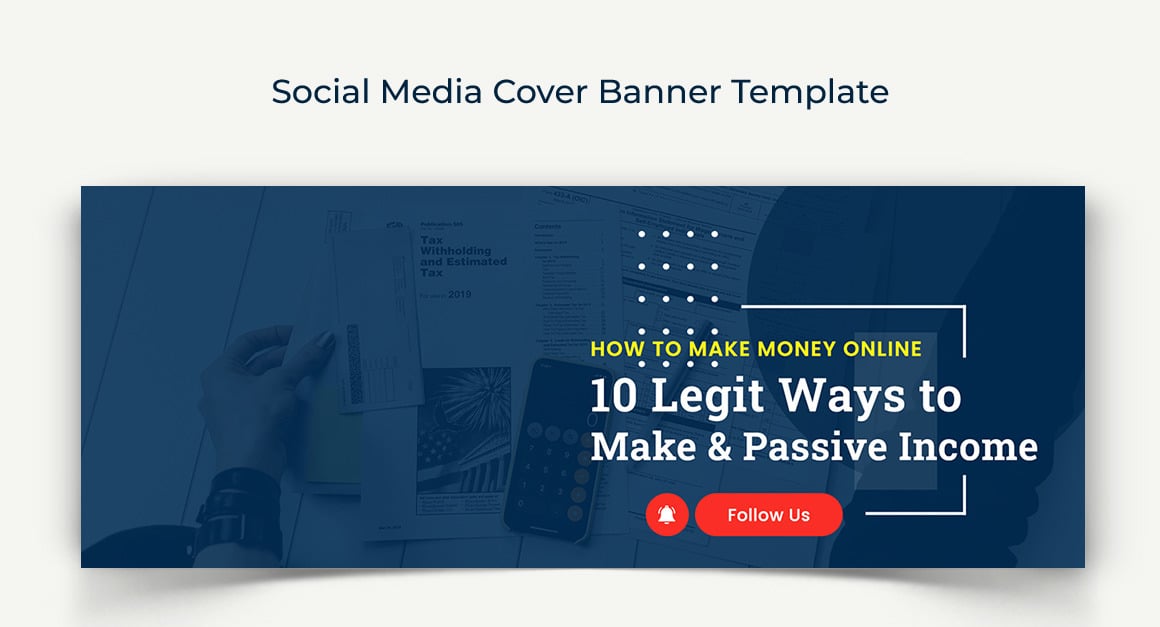 Online Money Earnings Facebook Cover Banner Design Template-18
