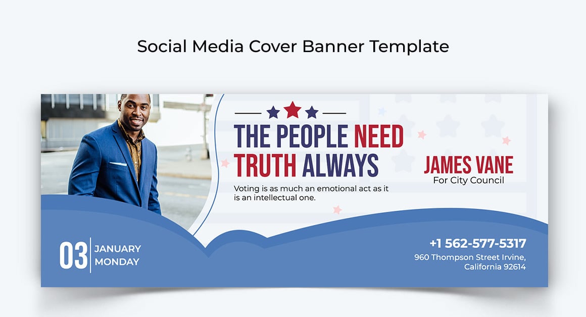 Political Campaign Facebook Cover Banner Design Template-07