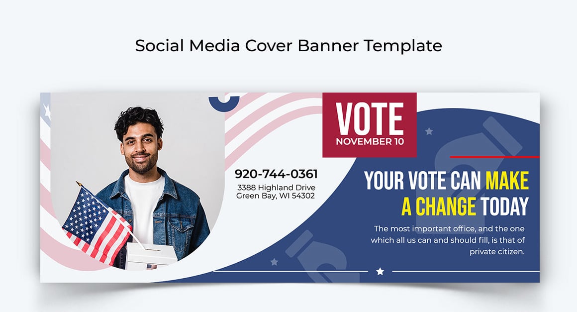 Political Campaign Facebook Cover Banner Design Template-10