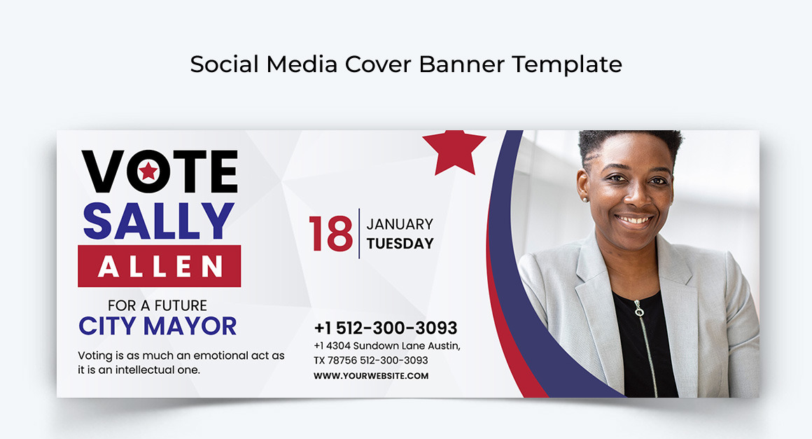 Political Campaign Facebook Cover Banner Design Template-12