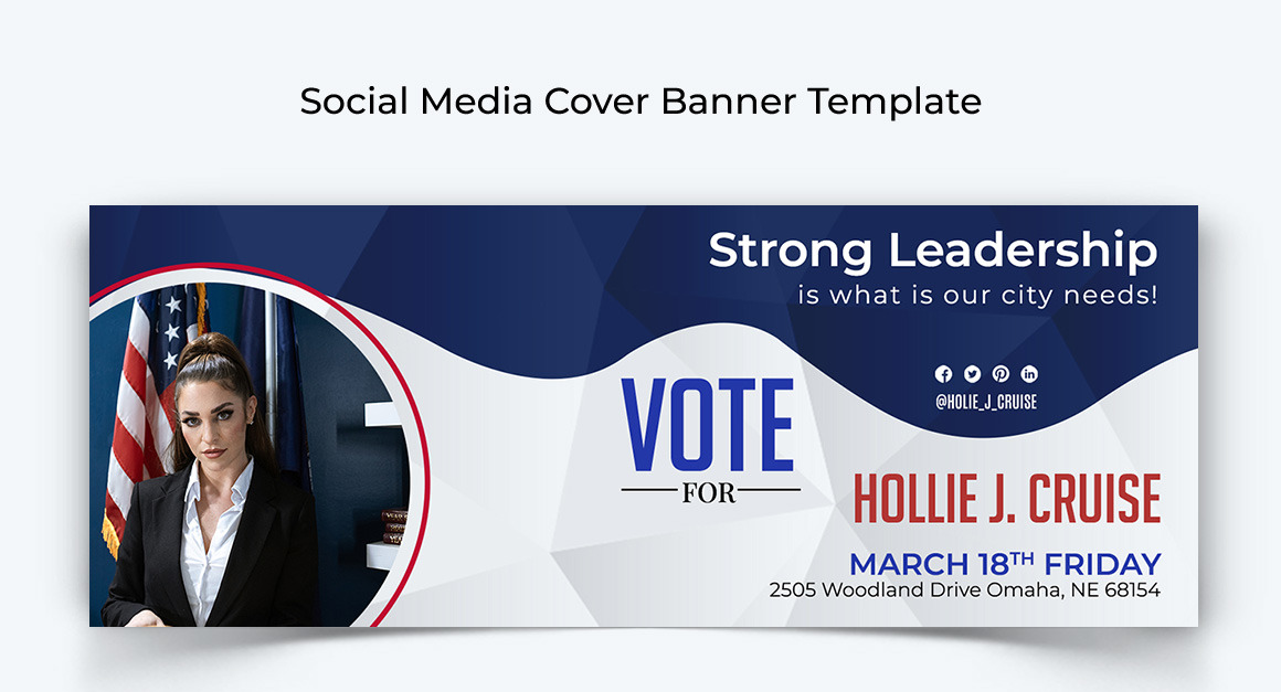 Political Campaign Facebook Cover Banner Design Template-14