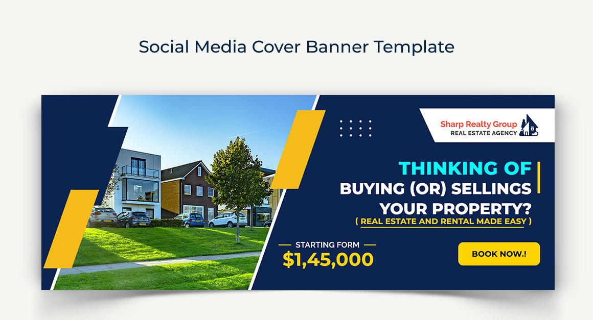 Real Estate Facebook Cover Banner Design Template-04