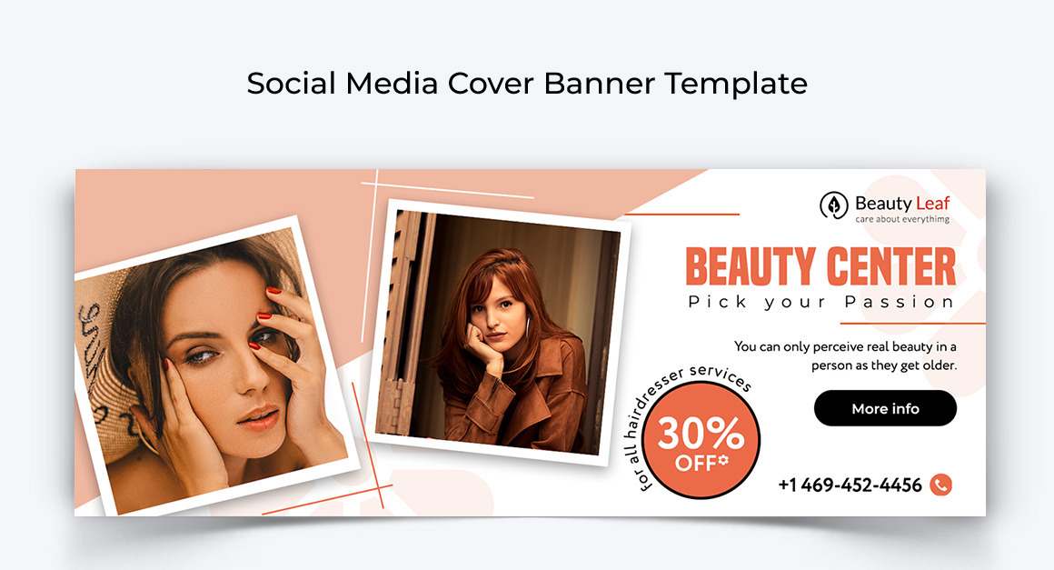 Spa and Salon Facebook Cover Banner Design Template-25