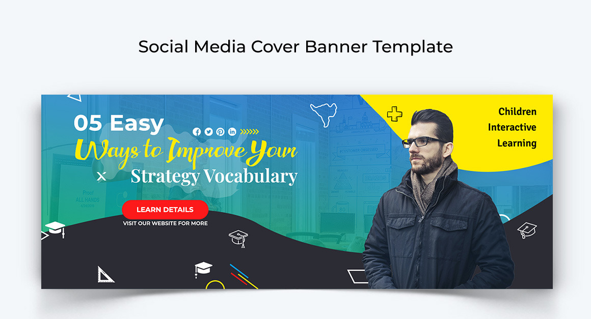 Education Facebook Cover Banner Design-10 - TemplateMonster