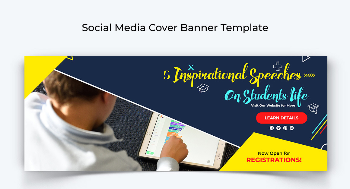 Education Facebook Cover Banner Design-12 - TemplateMonster