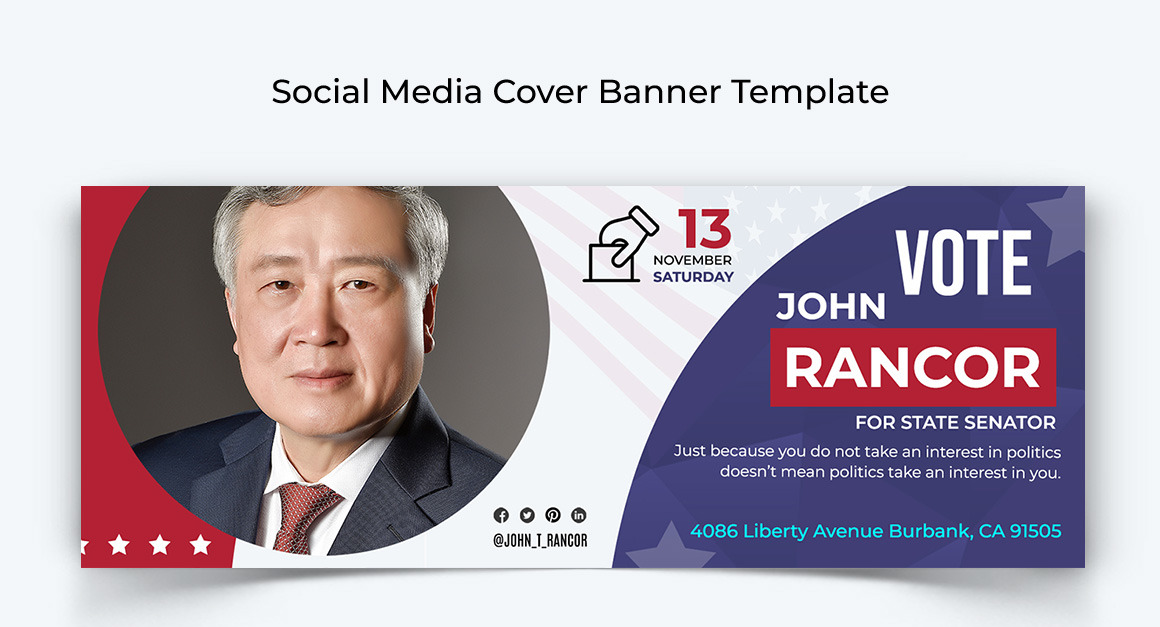 Political Campaign Facebook Cover Banner Design-16