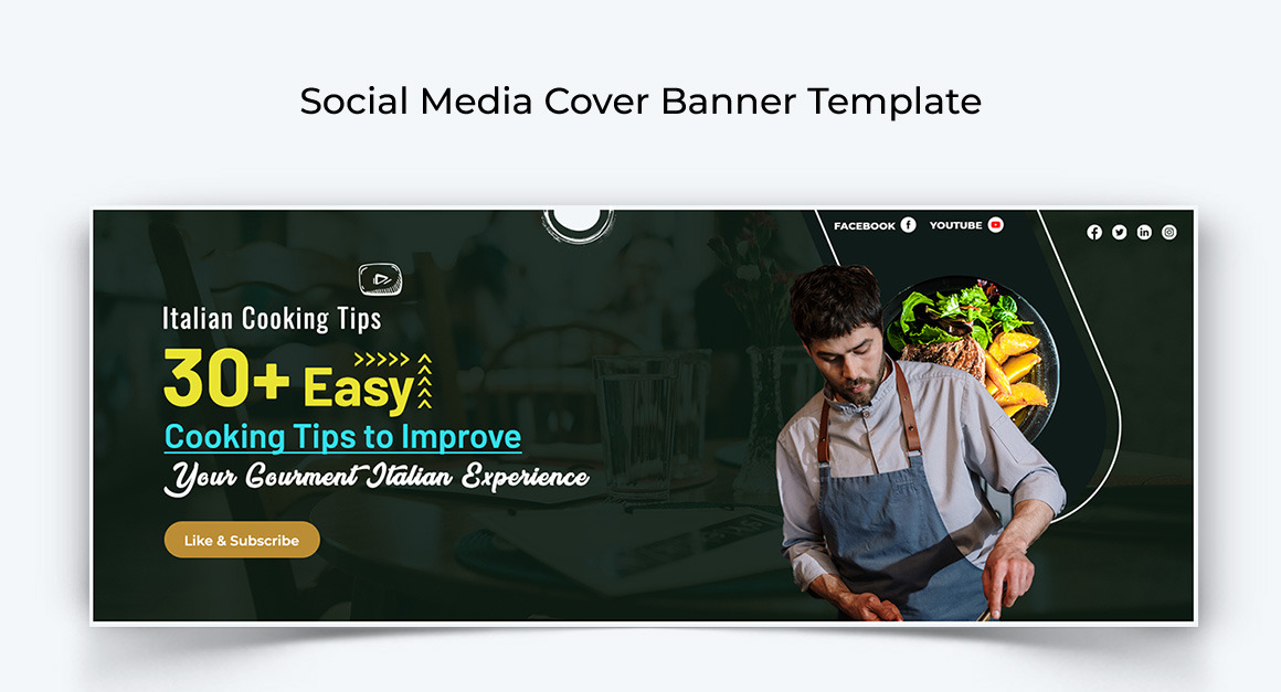 Chef Cooking Facebook Cover Banner Design-008