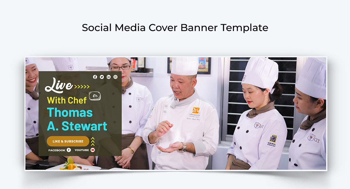 Chef Cooking Facebook Cover Banner Design-009