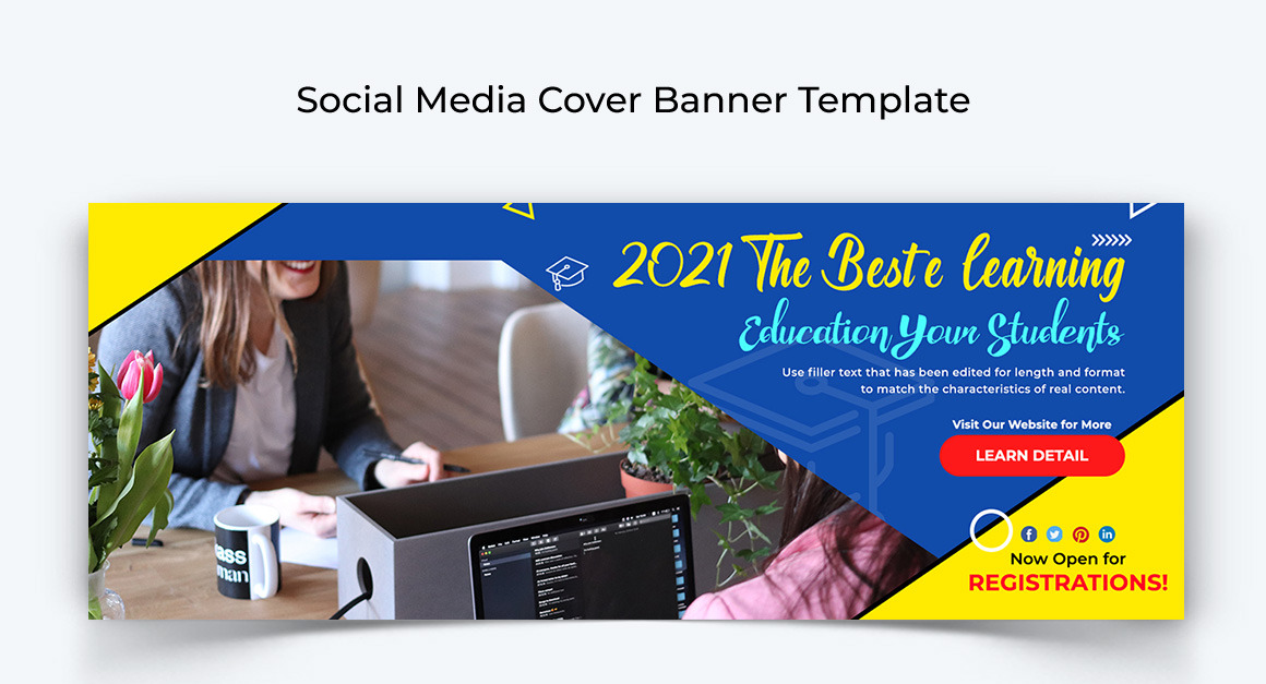 Education Facebook Cover Banner Design-013 - TemplateMonster