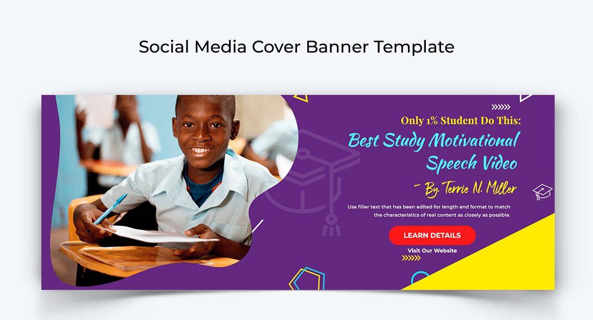 Education Facebook Cover Banner Design-014 - TemplateMonster