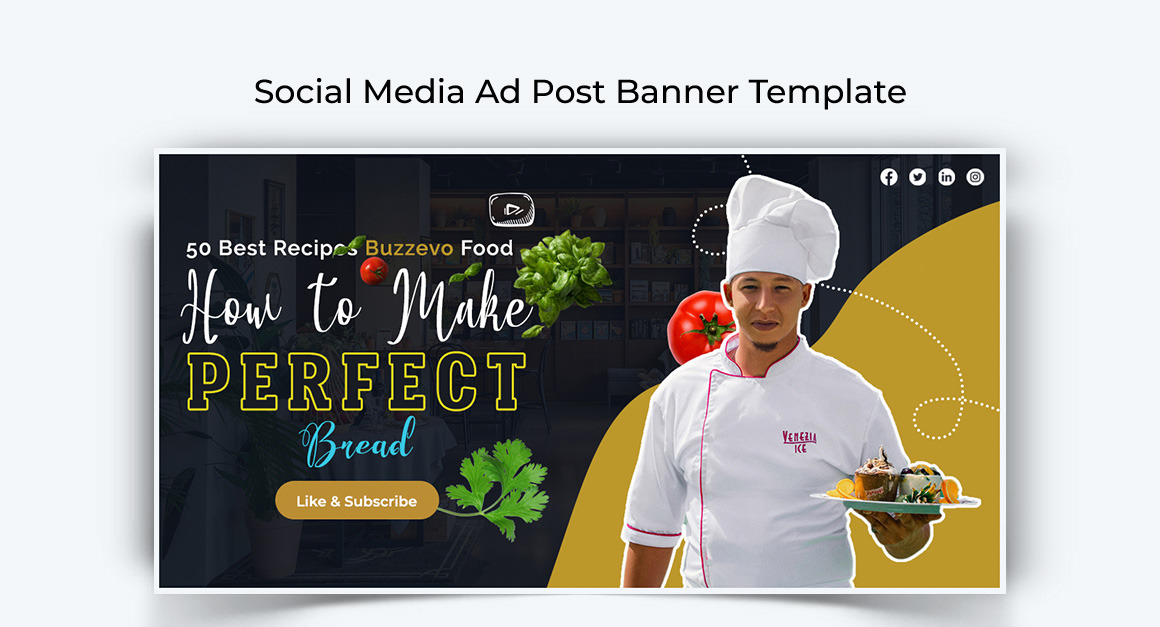 Chef Facebook Ad Banner Design Template-04 - TemplateMonster