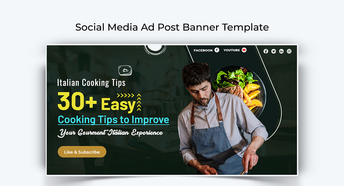 Chef Facebook Ad Banner Design Template-08 - TemplateMonster