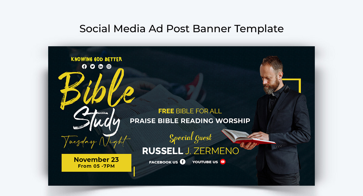 Church Facebook Ad Banner Design Template-14