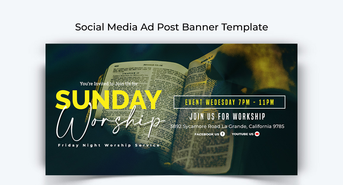 Church Facebook Ad Banner Design Template-23