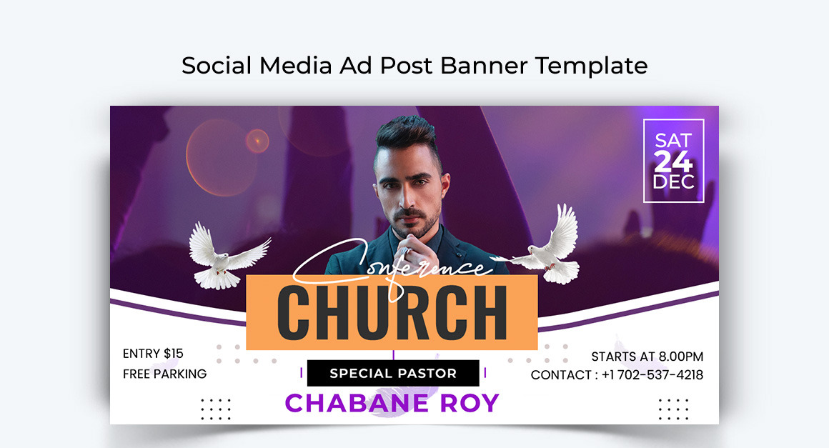 Church Facebook Ad Banner Design Template-25