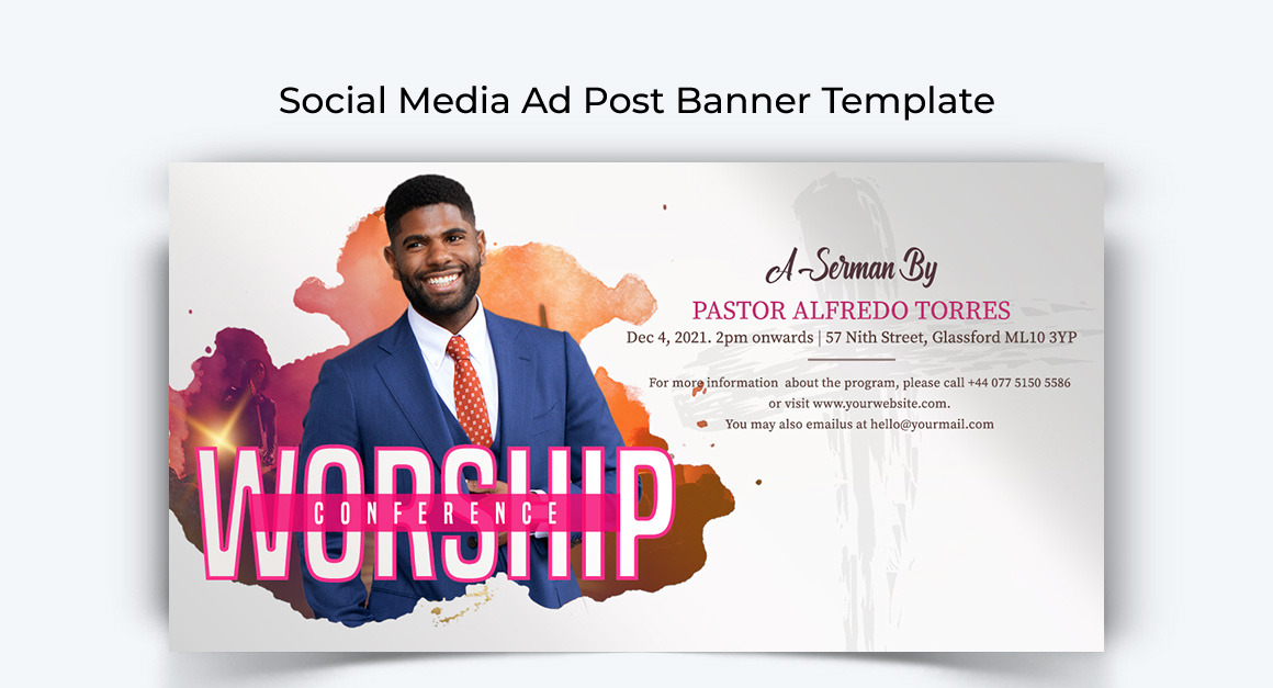 Church Facebook Ad Banner Design Template-30