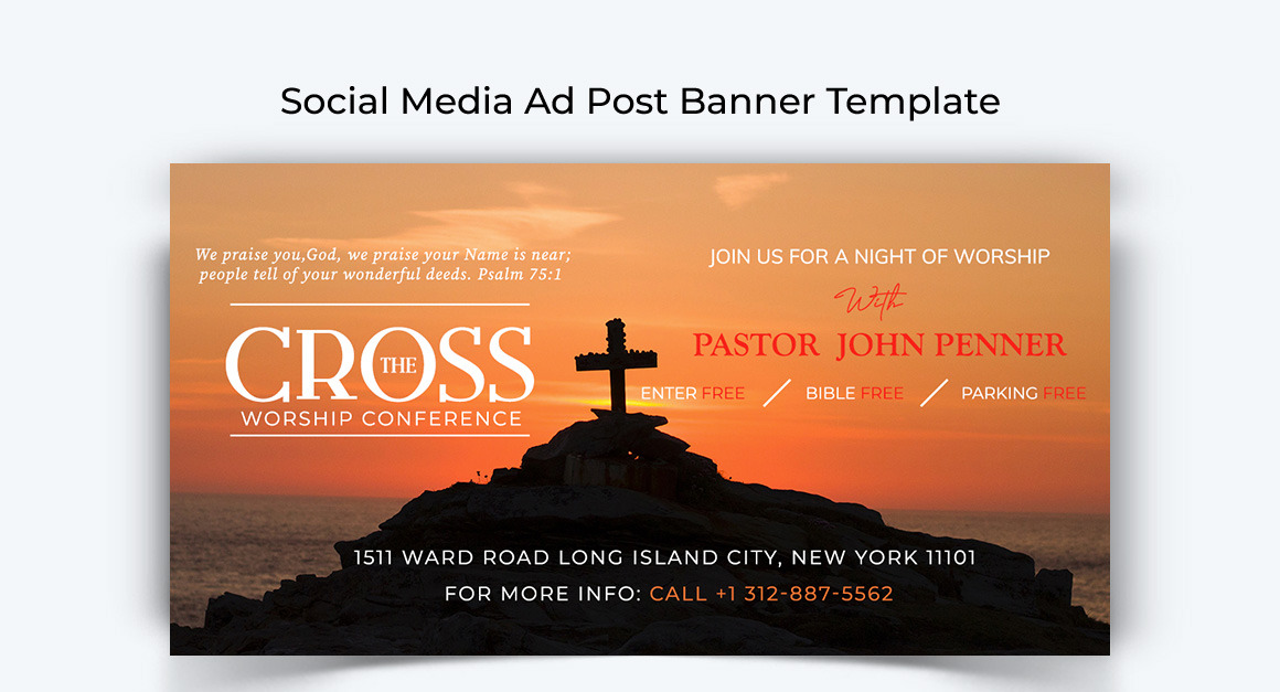Church Facebook Ad Banner Design Template-36
