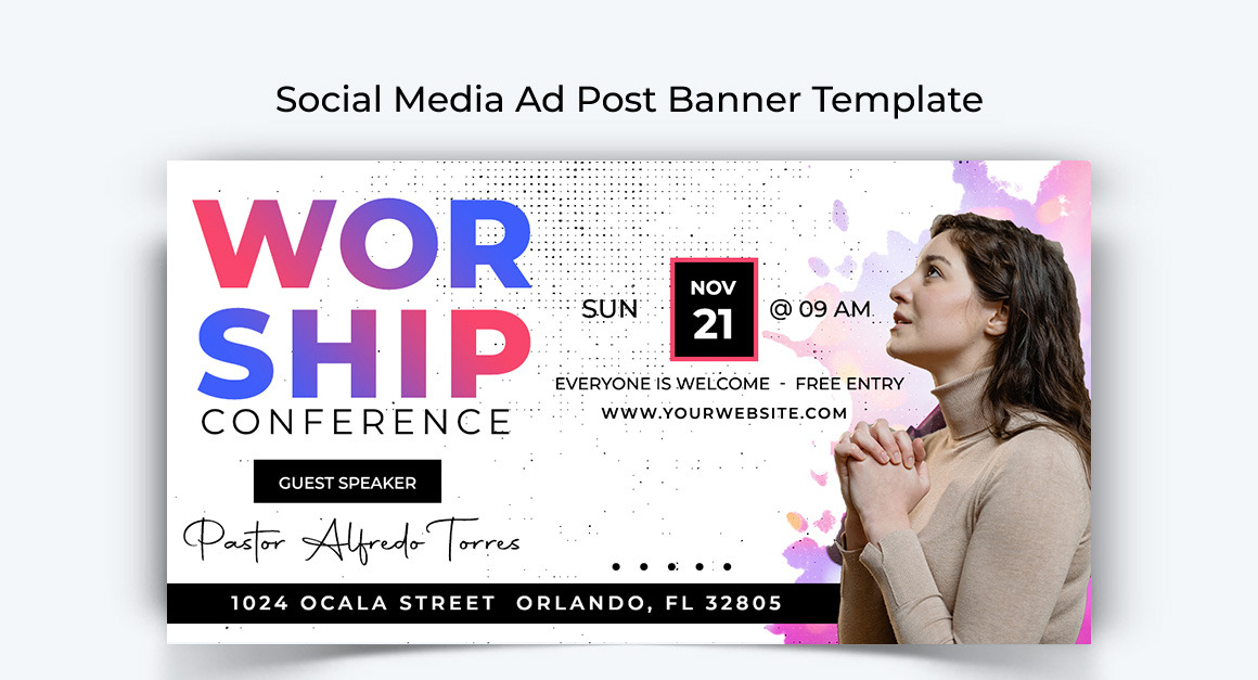 Church Facebook Ad Banner Design Template-40