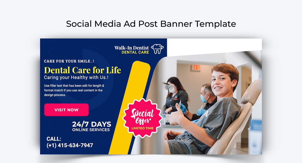 Dental Care Facebook Ad Banner Design Template-15