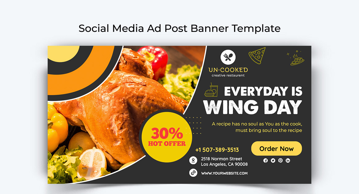 Food and Restaurant Facebook Ad Banner Design Template-48