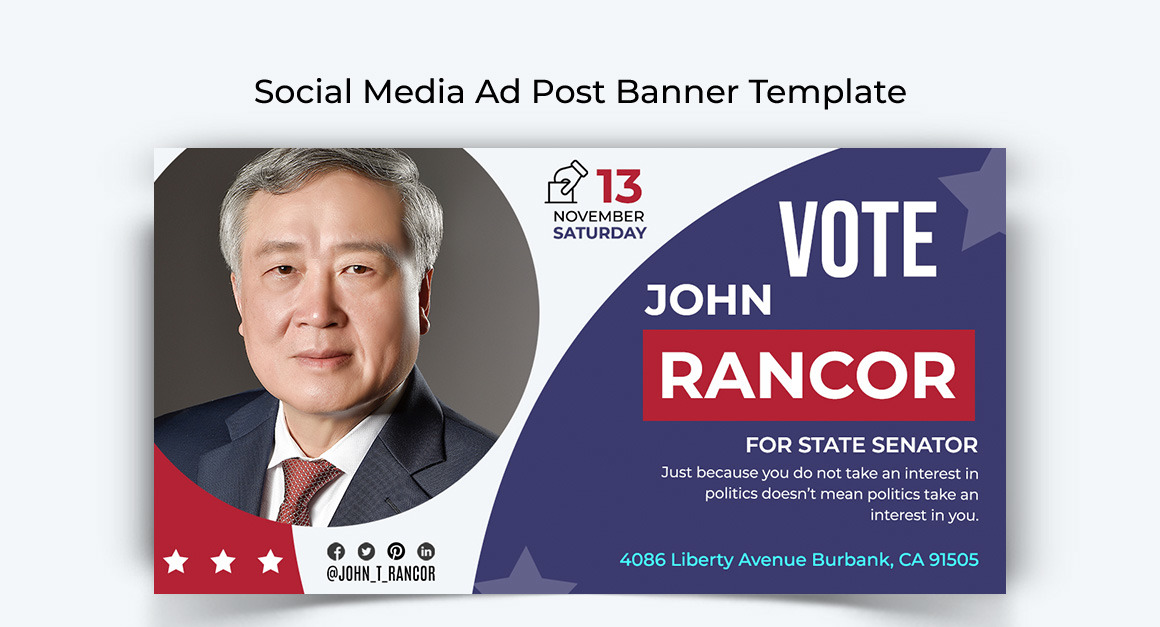 Political Campaign Facebook Ad Banner Design Template-16