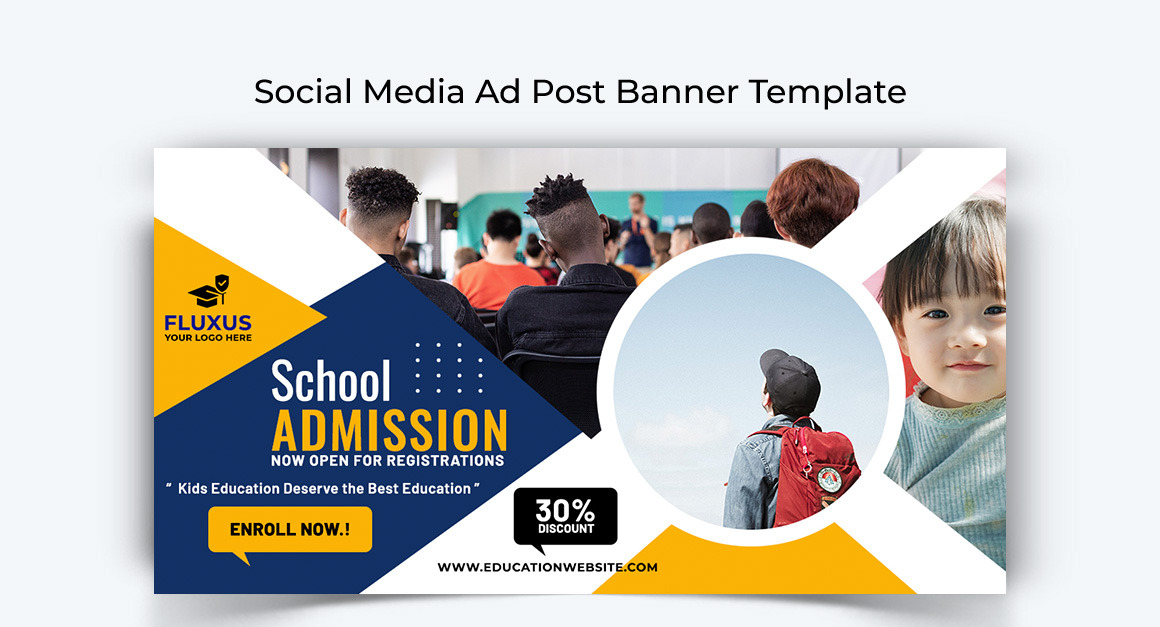 School Admissions Facebook Ad Banner Design Template-18