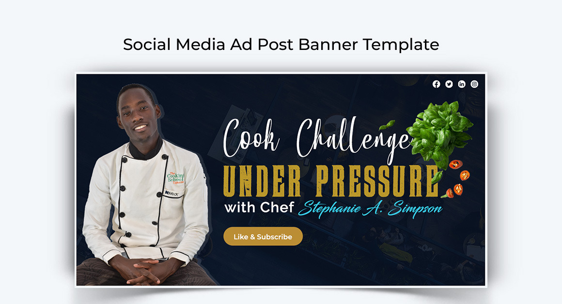 Chef Cooking Facebook Ad Banner Design-002 - TemplateMonster