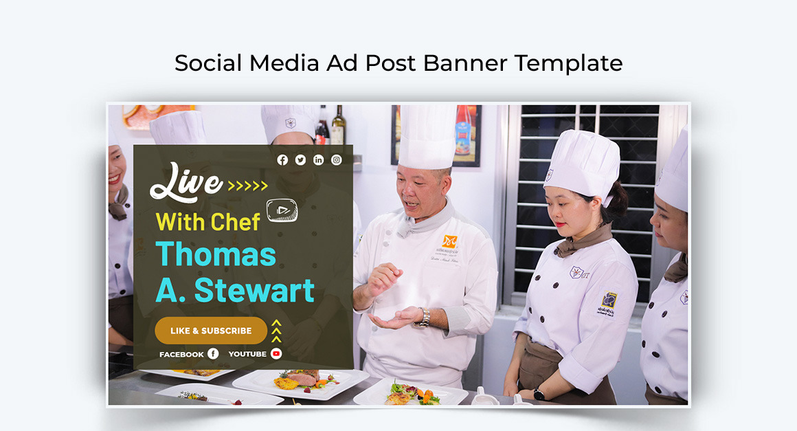 Chef Cooking Facebook Ad Banner Design-009 - TemplateMonster
