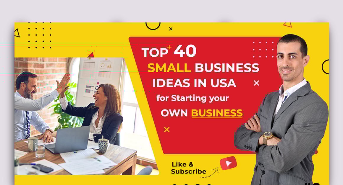 Business Service YouTube Thumbnail Design Template-12