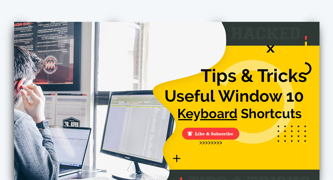 Computer Tricks and Hacking YouTube Thumbnail Design Template-18