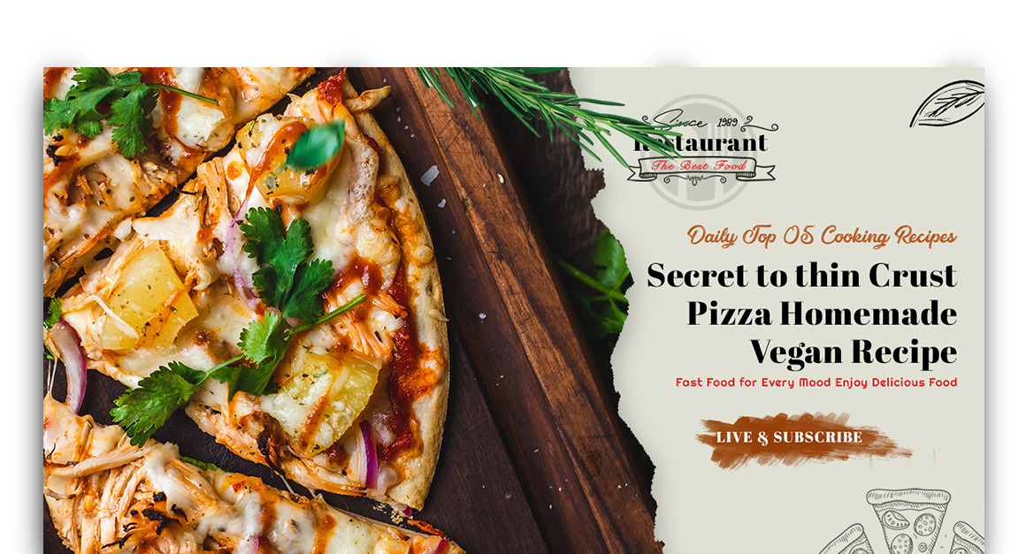 Food and Restaurant YouTube Thumbnail Design Template-02