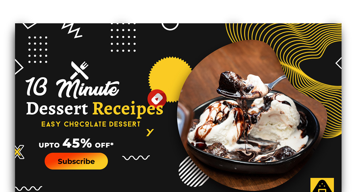 Food and Restaurant YouTube Thumbnail Design Template-11