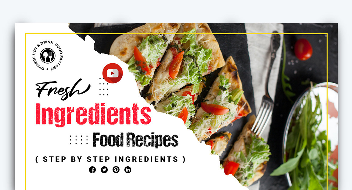 Food and Restaurant YouTube Thumbnail Design Template-20