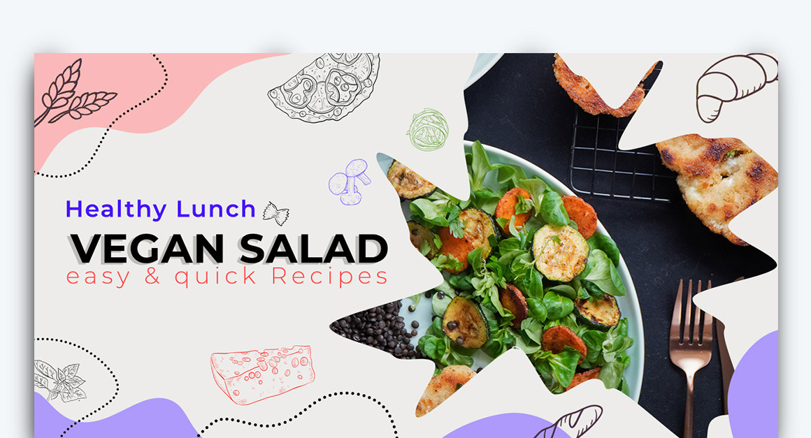 Food and Restaurant YouTube Thumbnail Design Template-23