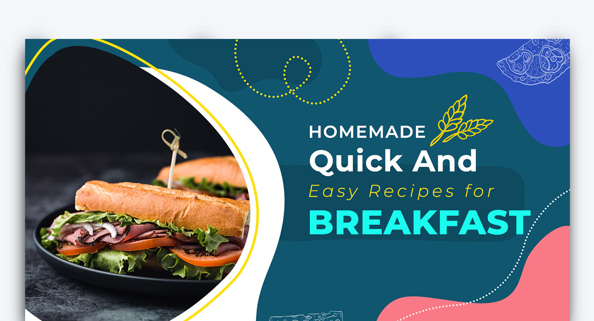 Food and Restaurant YouTube Thumbnail Design Template-25